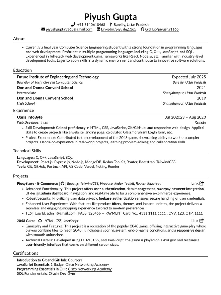 Piyush Gupta | PDF | Web Development | Java Script