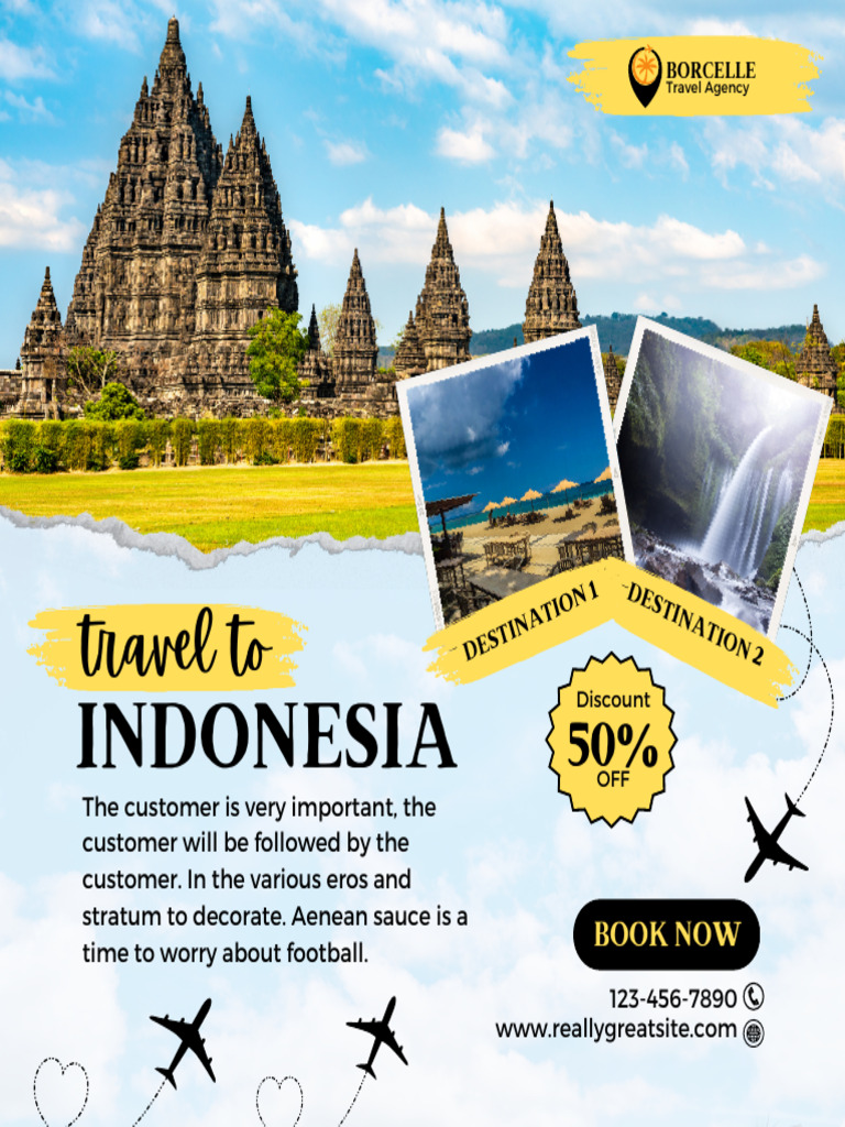 Light Blue and Yellow Modern Travel To Indonesia Instagram Post | PDF