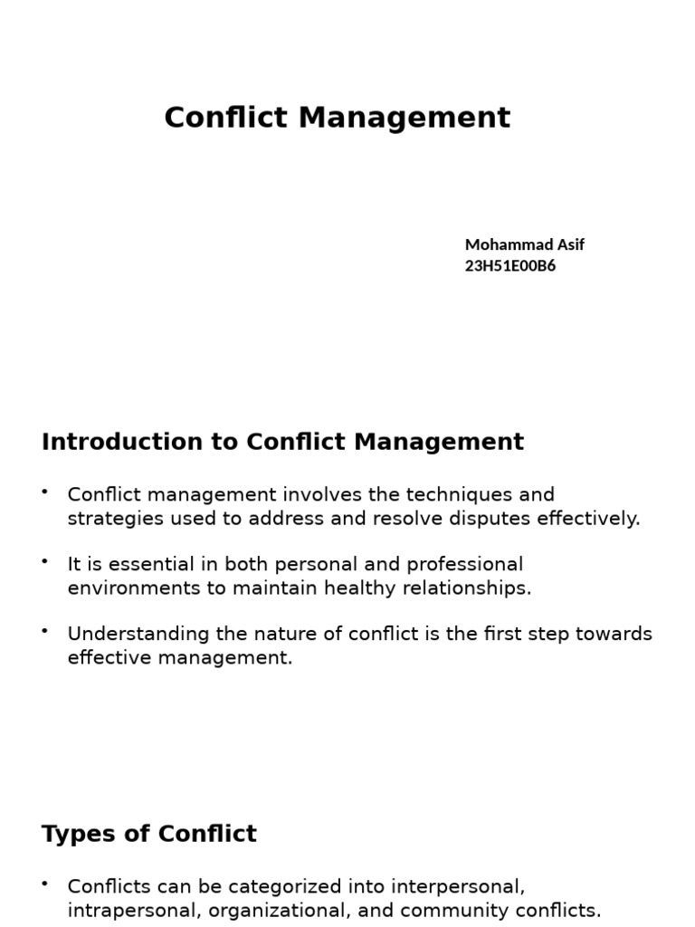Conflict Management | PDF