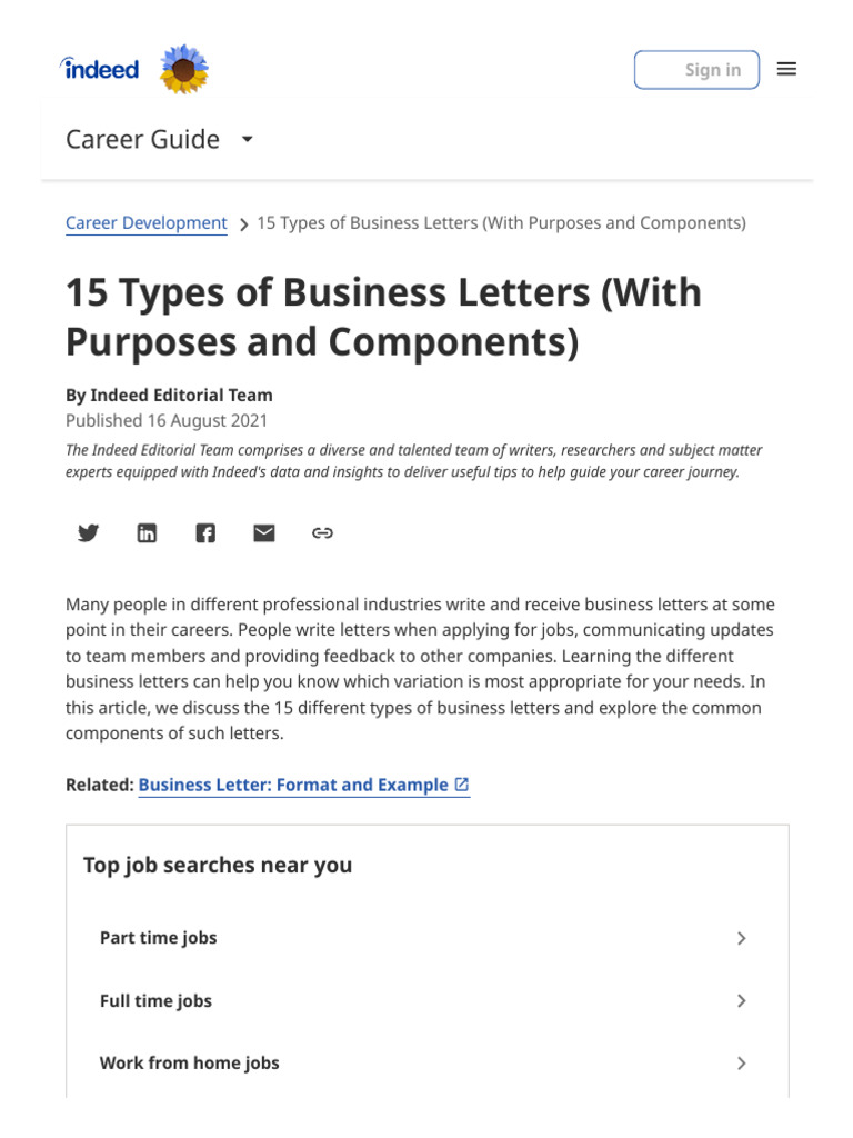 15 Types of Business Letters (With Purposes and Components) - Indeed ...