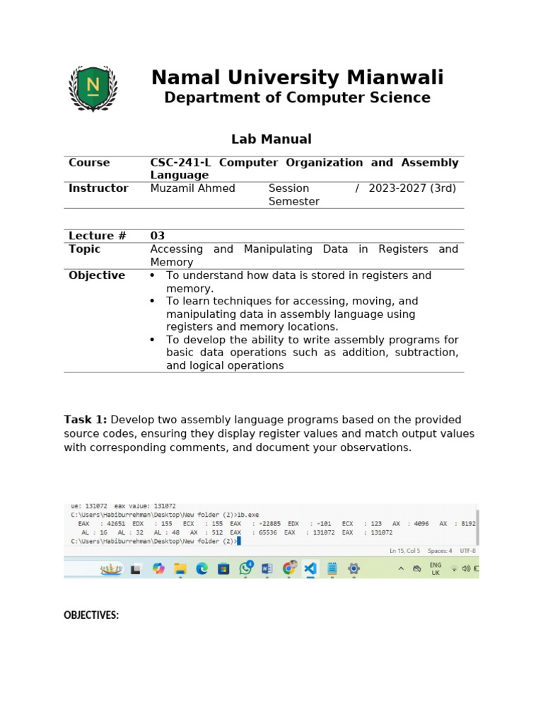 COAL REPORT | PDF | Assembly Language | Computer Program