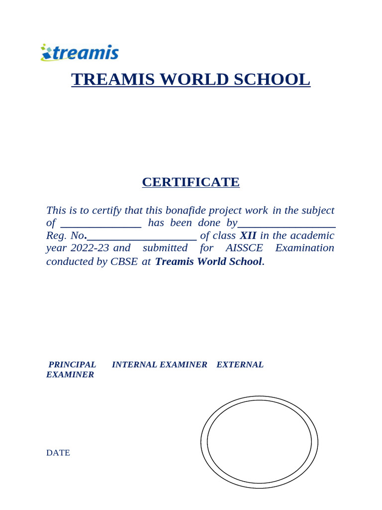 Sample Project Certificate | PDF