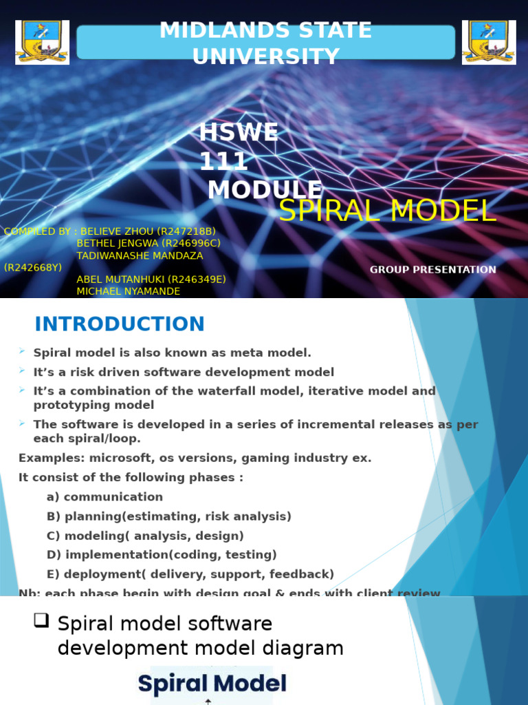 Spiral Model Group Presentation.pptx [Autosaved] [Autosaved] | PDF | Systems Architecture ...