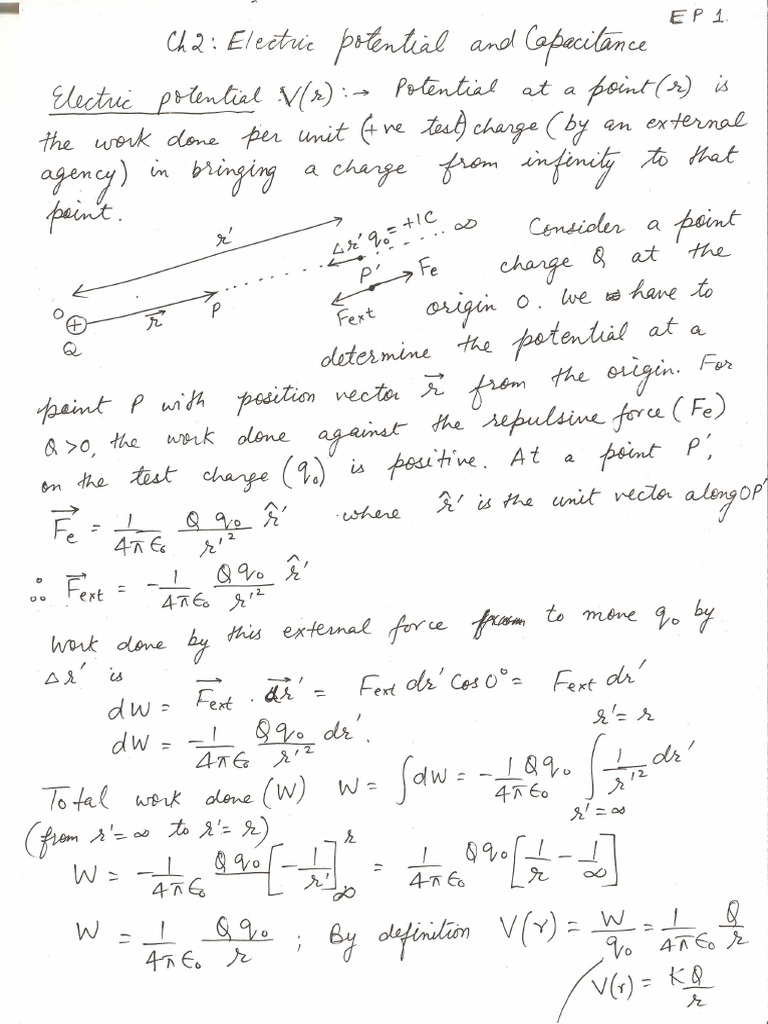 PHY 2 POTENTIAL AND CAPACITANCE | PDF