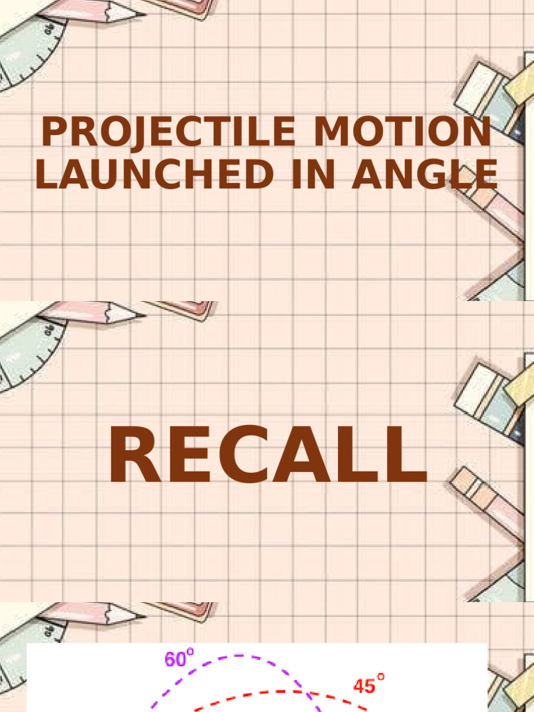 Grade 9 Projectile Motion Launched in Angle | PDF | Motion (Physics ...