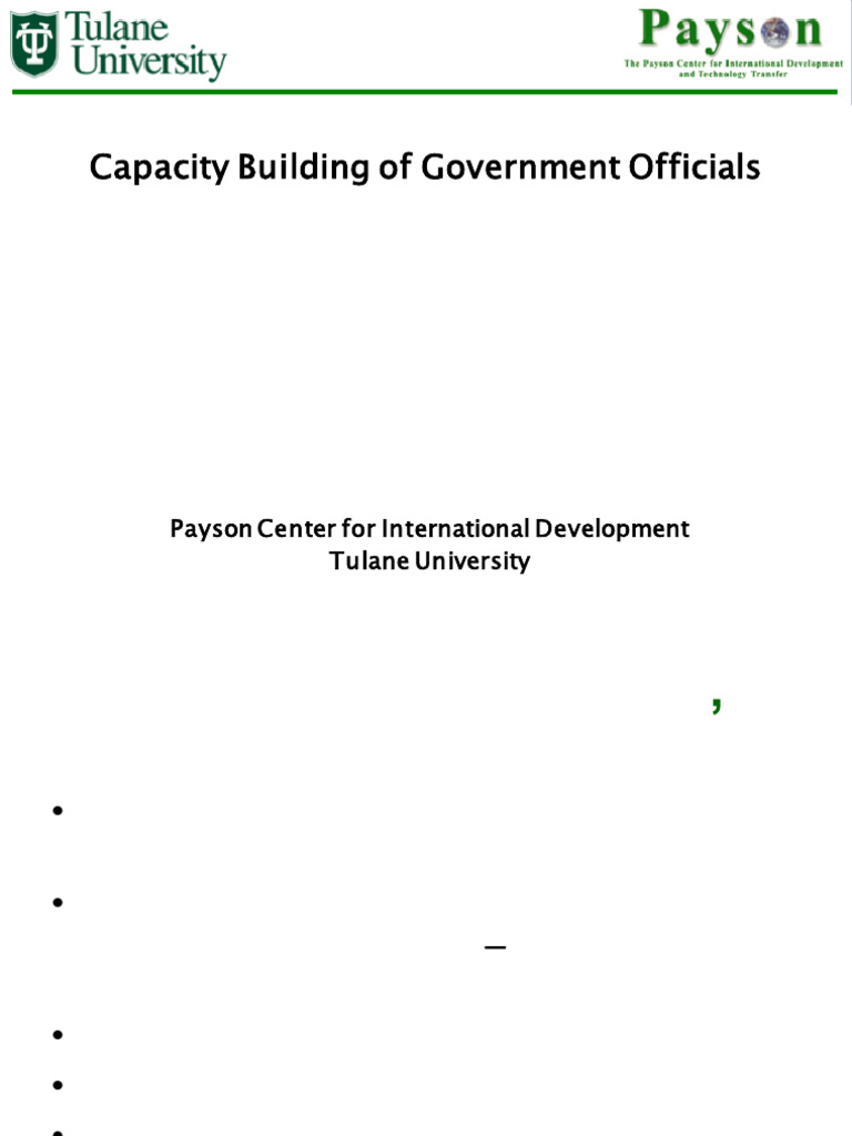 Government Officials Capacity Building Guide | PDF | Information