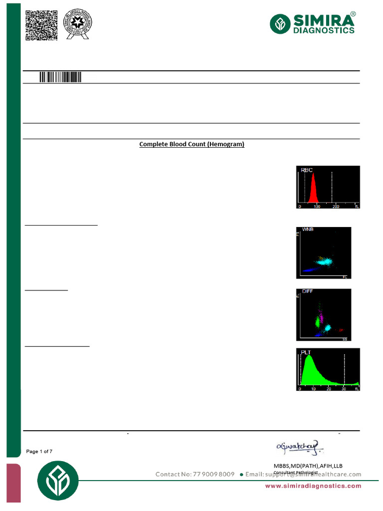 Test Report: Complete Blood Count (Hemogram) | PDF | Blood Type ...