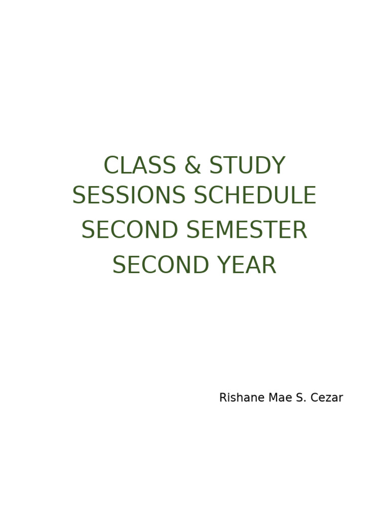 Class Schedule Pdf
