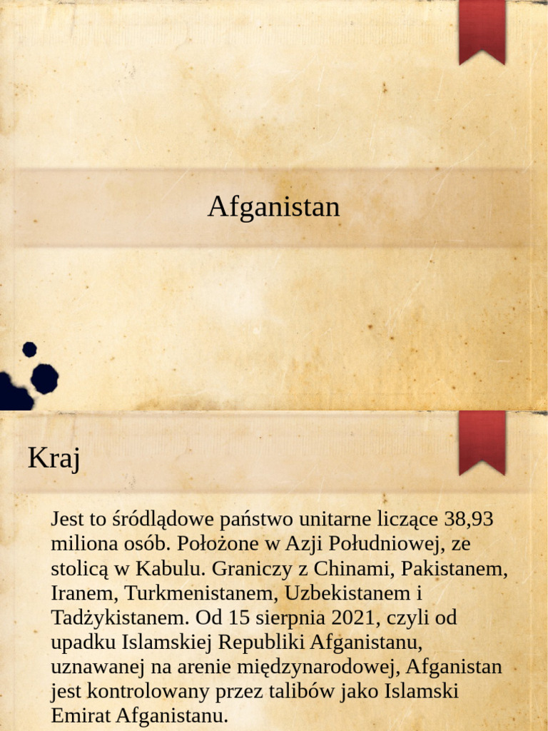 Afganistan Prezentacja | PDF