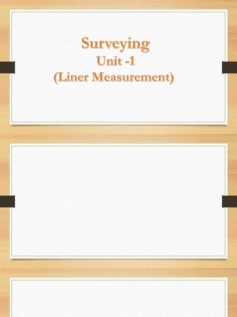 Unit 1linear Measurements | PDF | Surveying | Topography