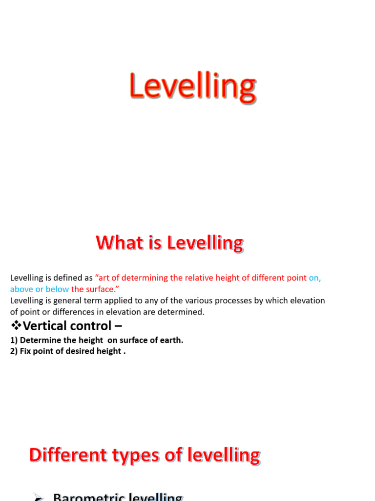 Levelling | PDF | Science & Mathematics | Technology & Engineering