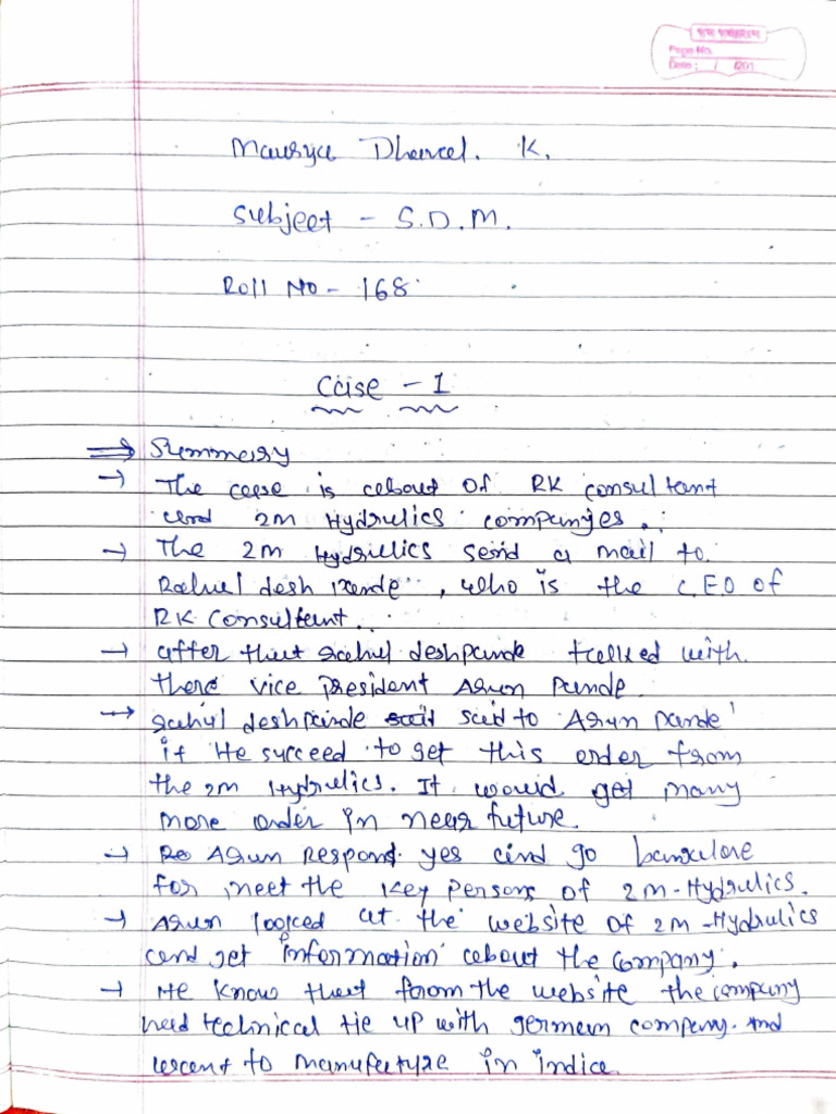 Case Studies SDM, Roll No 168 | PDF