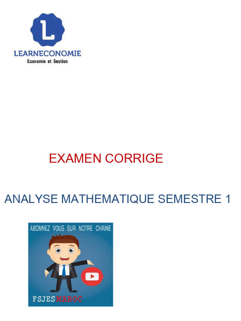 Examen Math s1 2020 | PDF