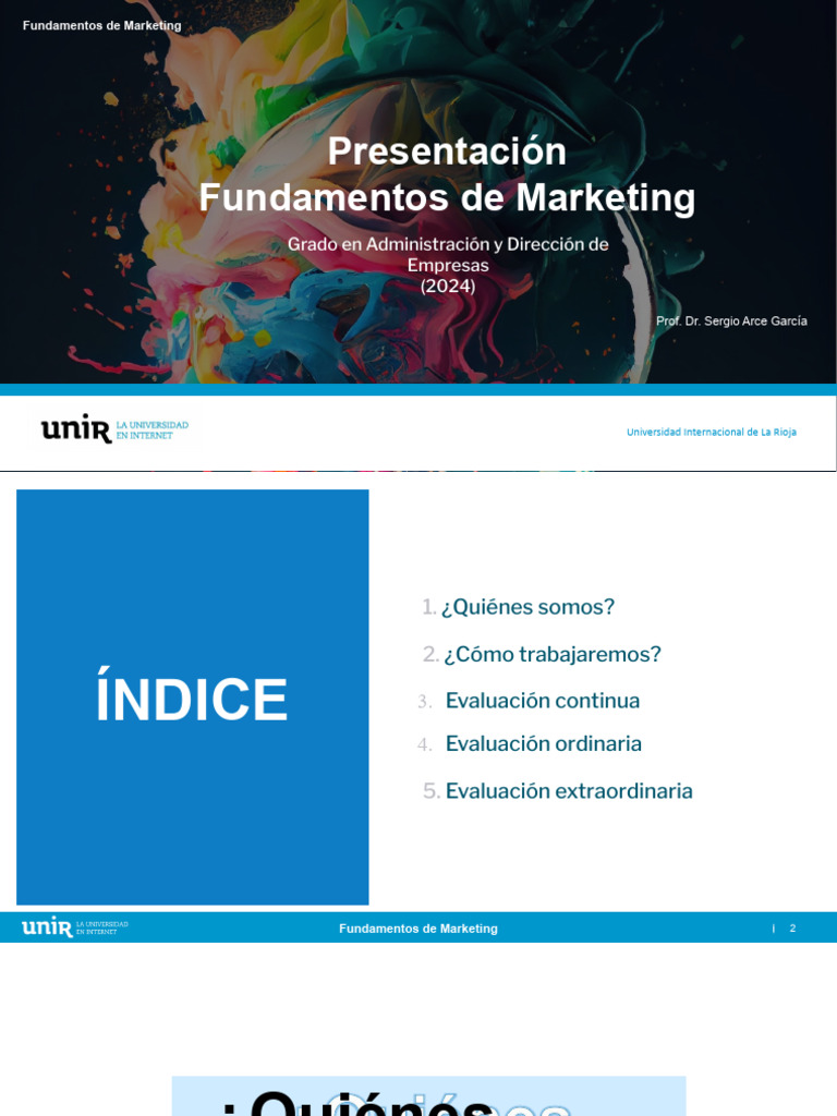 Presentación Fundam. Marketing ADE | PDF | Marketing | Maestros