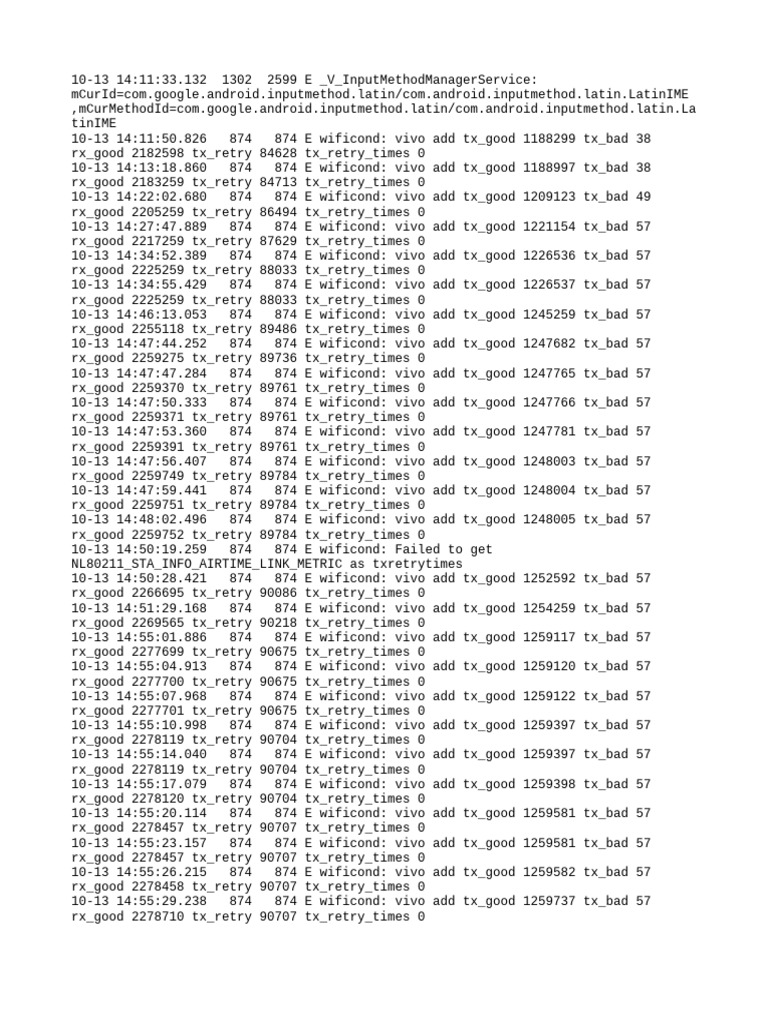 WiFi Transmission Log Analysis | PDF | Computing Platforms | Mobile Computers