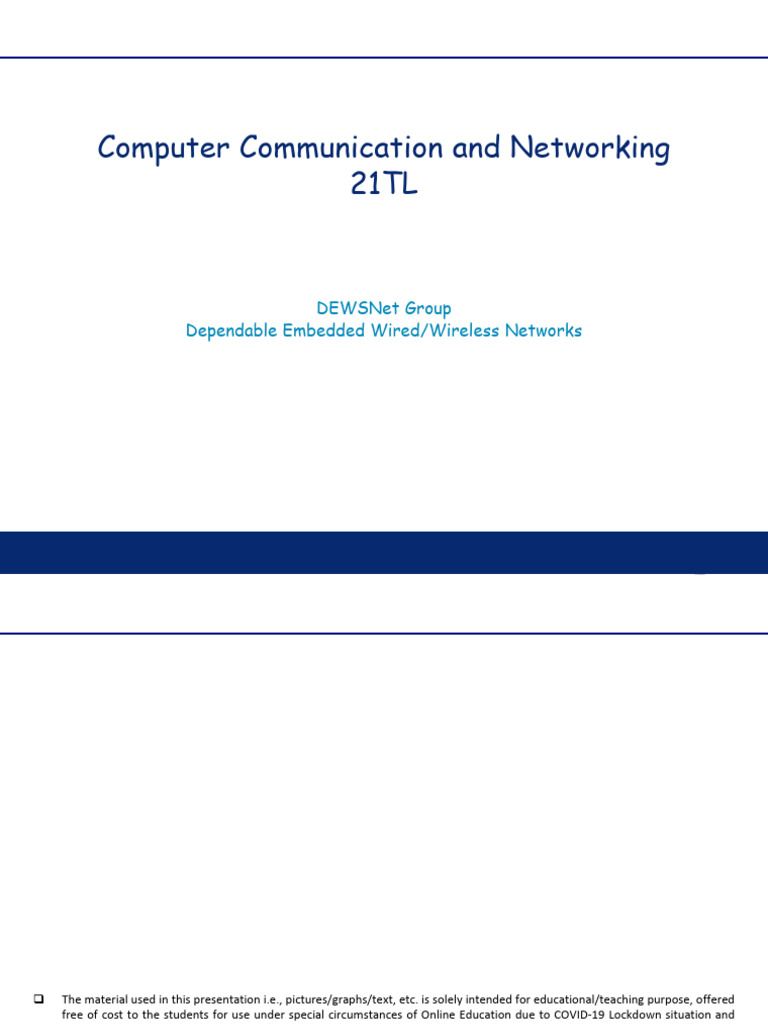 01CCN Overview Students | PDF | Computer Network | Network Switch