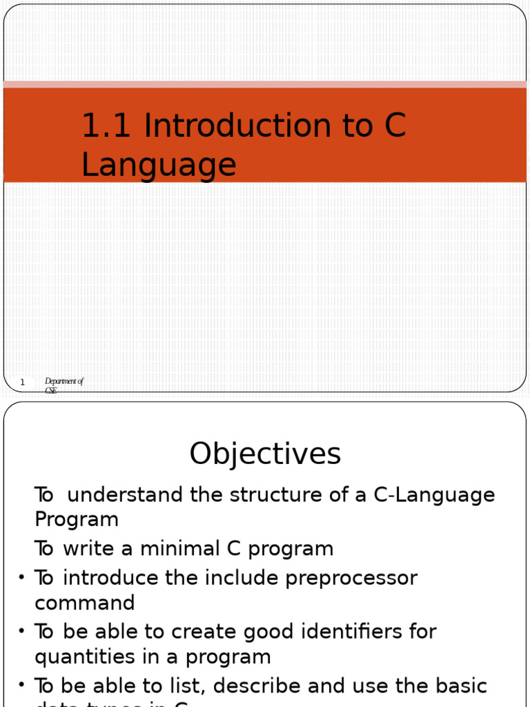 Introduction to C Language Basics | PDF | Integer (Computer Science ...