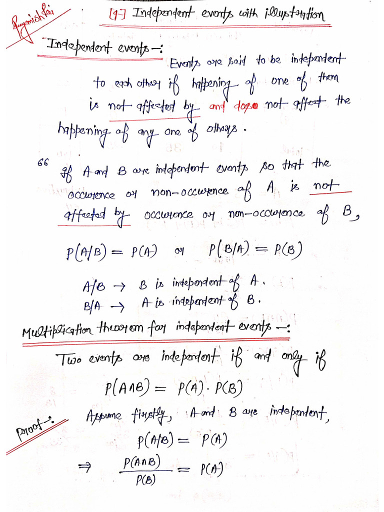 (Lecture-4) Independent Events with Examples | PDF