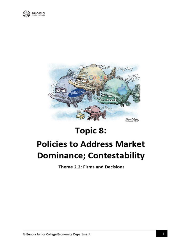 (2024) Topic 8 Policies To Address Market Dominance, Contestability ...