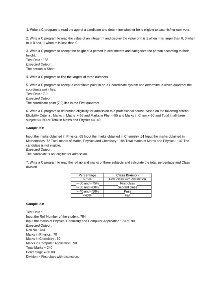 If Else If Programs | PDF | Mathematics | Cartesian Coordinate System