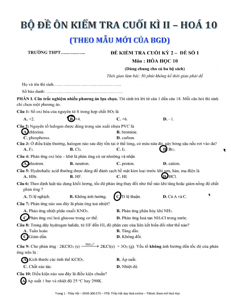 Bo de Kiem Tra Cuoi Ki 2 Mau Moi | PDF