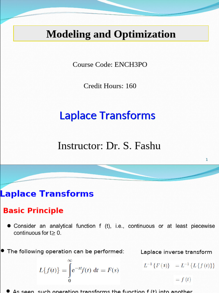 Engineering Laplace Transforms Guide | PDF | Laplace Transform | Mathematics