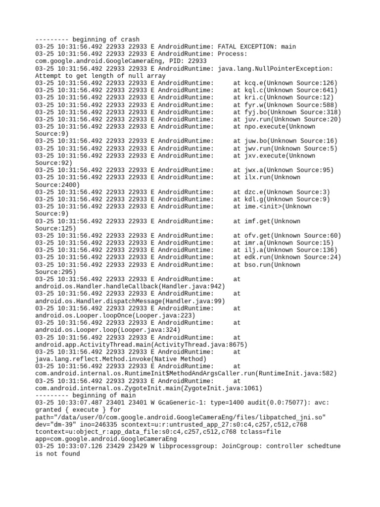 Google Camera App NullPointerException | PDF | Computer Programming