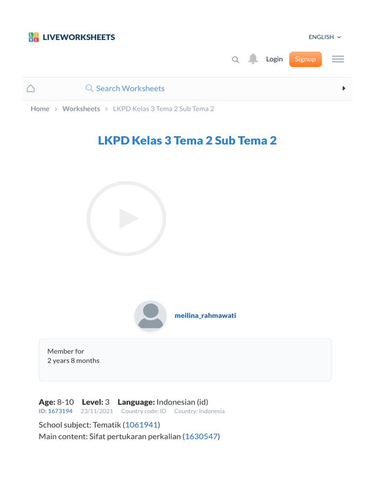 LKPD Kelas 3 Tema 2 Sub Tema 2 exercise | Live Worksheets | PDF