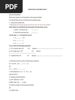 Grade 4 Term 1 Math Test 2025 | PDF | Cognition | Mathematics