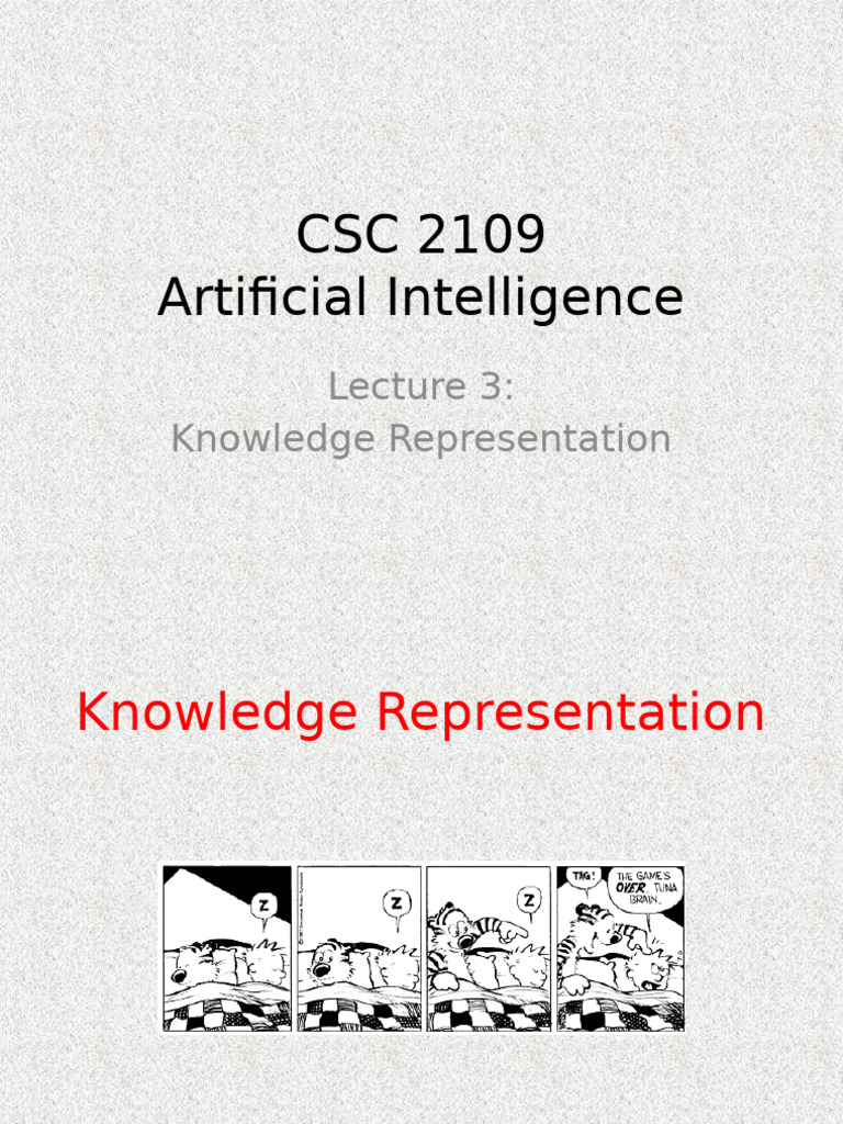 CSC 2109 Artificial Intelligence: Knowledge Representation | PDF | Logic | Knowledge ...