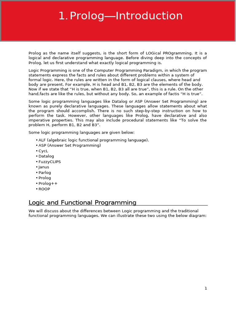 Introduction to Prolog Programming | PDF | Computer Programming | Computer Science