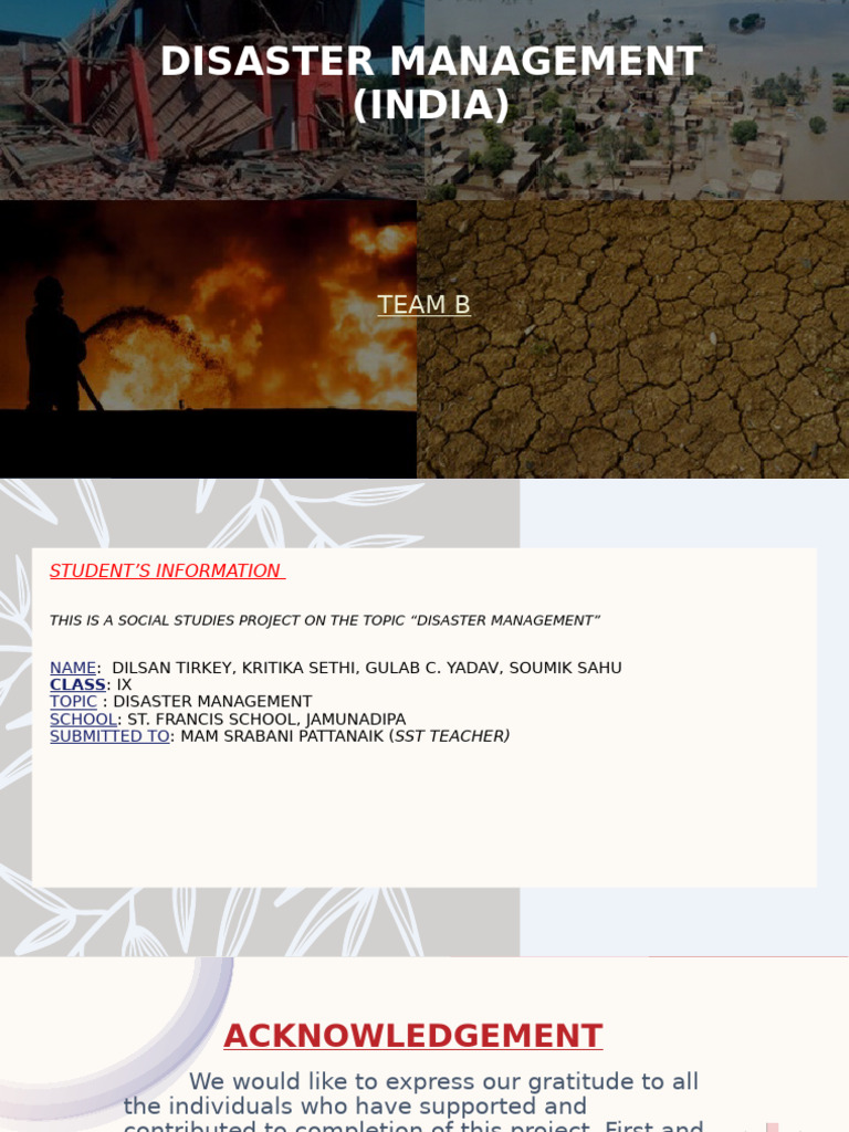 Disaster Management in India: A Study | PDF | Emergency Management ...