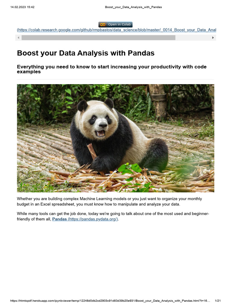 13 Boost Your Data Analysis With Pandas | PDF | Comma Separated Values | Software Engineering