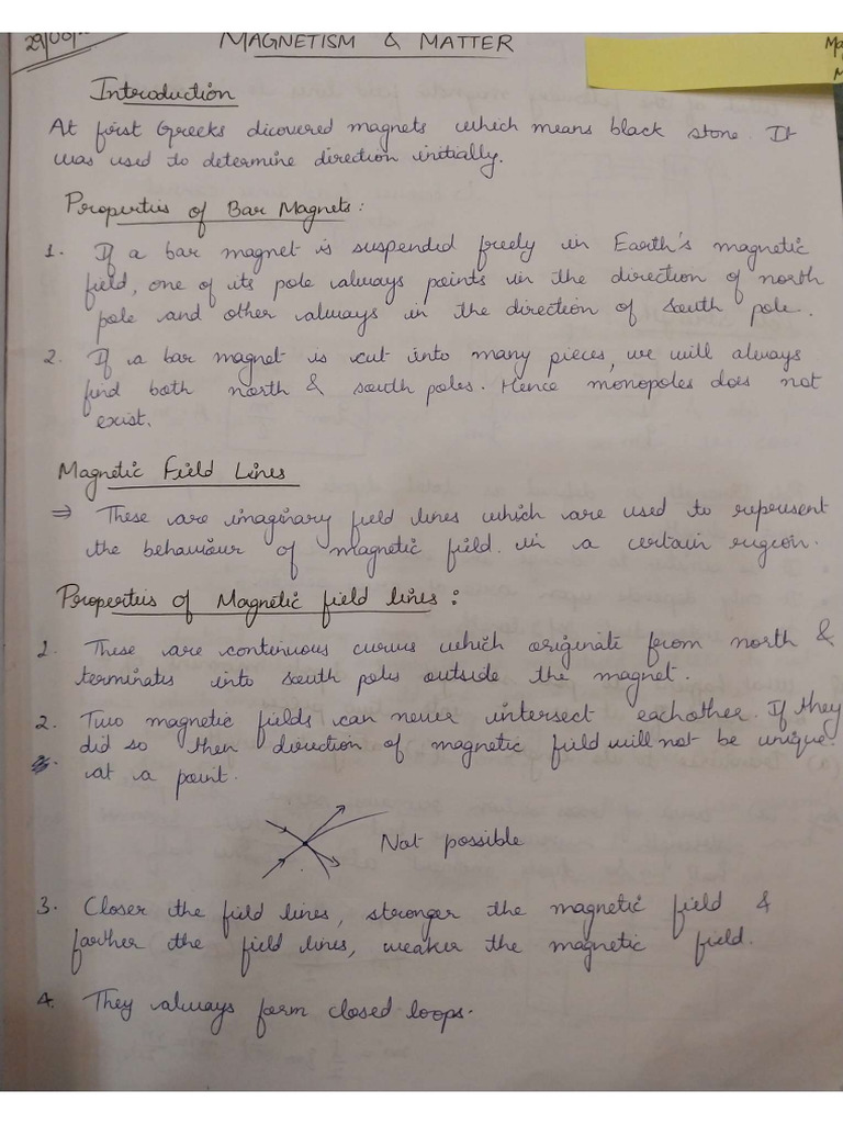 Magnetism and Matter Notes | PDF