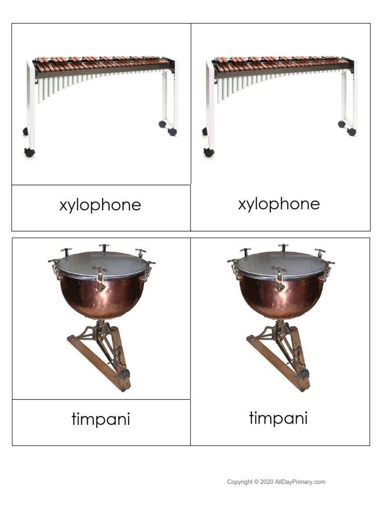Musical Instrument 3 Part Cards | PDF | Art
