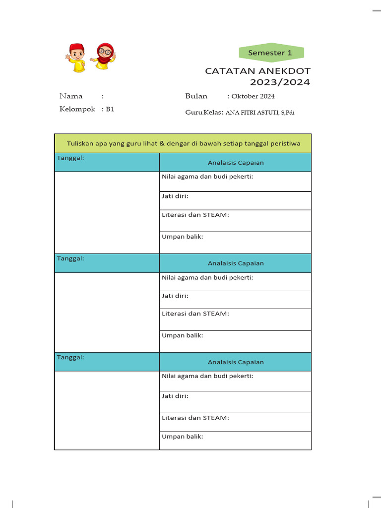 Catatan Anekdot Paud | PDF