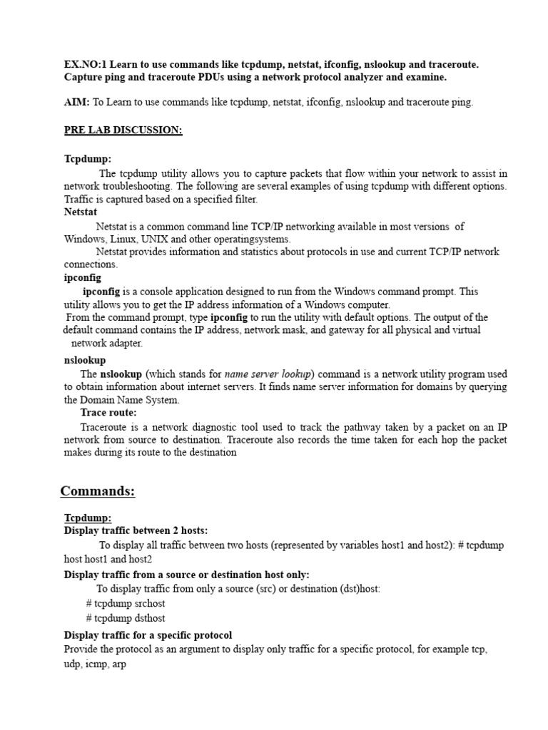 Ex 1 | PDF | Computer Engineering | Internet Protocols
