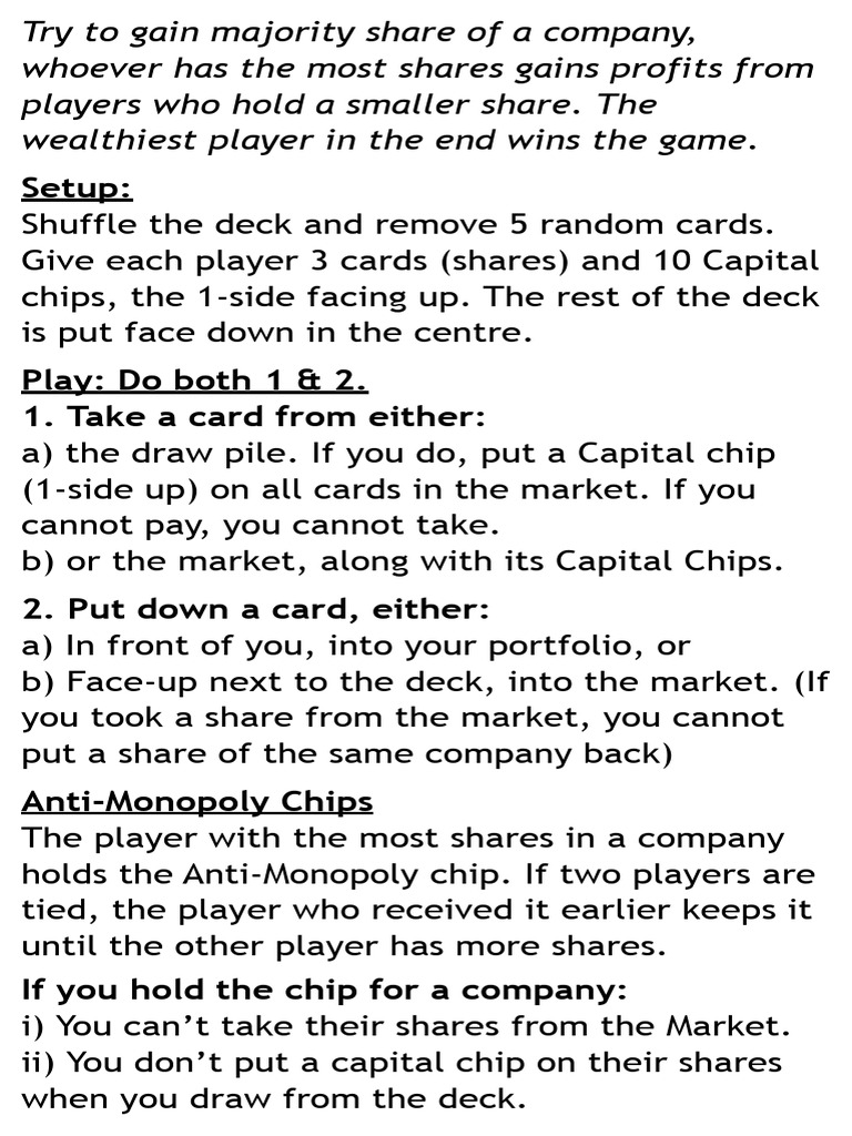 Startups Board Game Rules Guide | PDF | Sports & Recreation | Teaching ...
