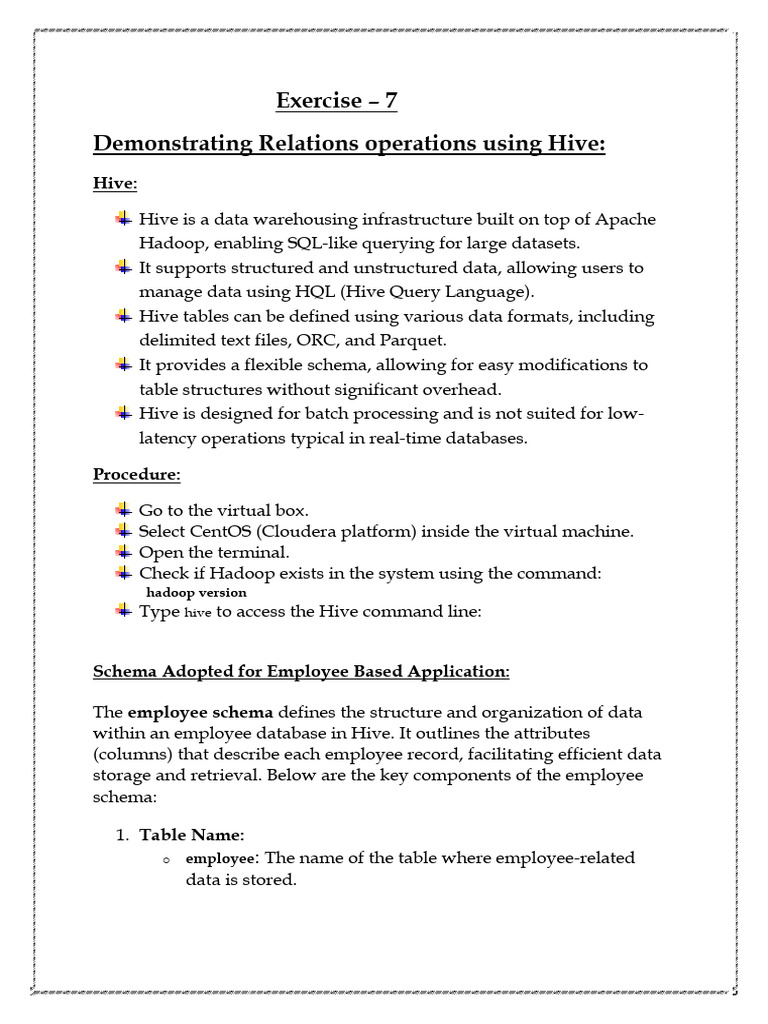 Exercise 7,8,9 Basic Commands | PDF | Apache Hadoop | Computer Data Exercise 7,8,9 Basic Commands | PDF | Apache Hadoop | Computer Data