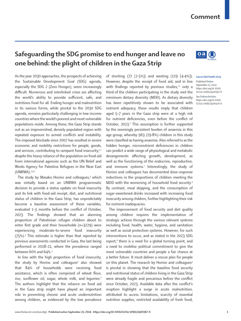 Safeguarding The SDG Promise To End Hunger and Leave No One Behind ...