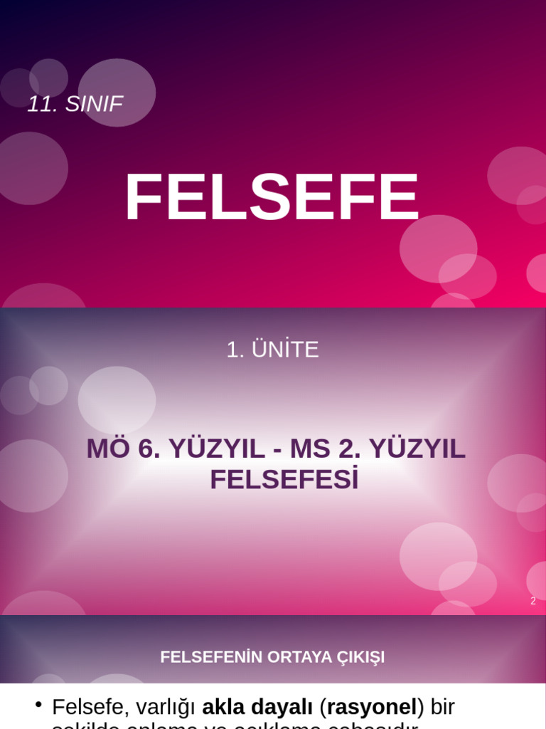 11 - Felsefe 1.üni̇te | PDF