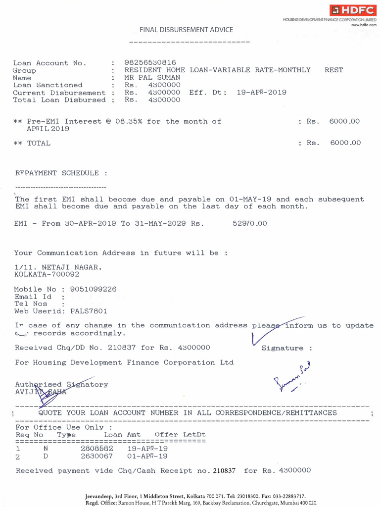 Loan Disbursement Details April 2019 | PDF