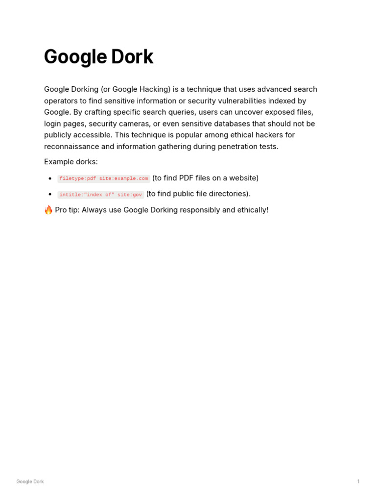 Google Dork | PDF | Technology & Engineering