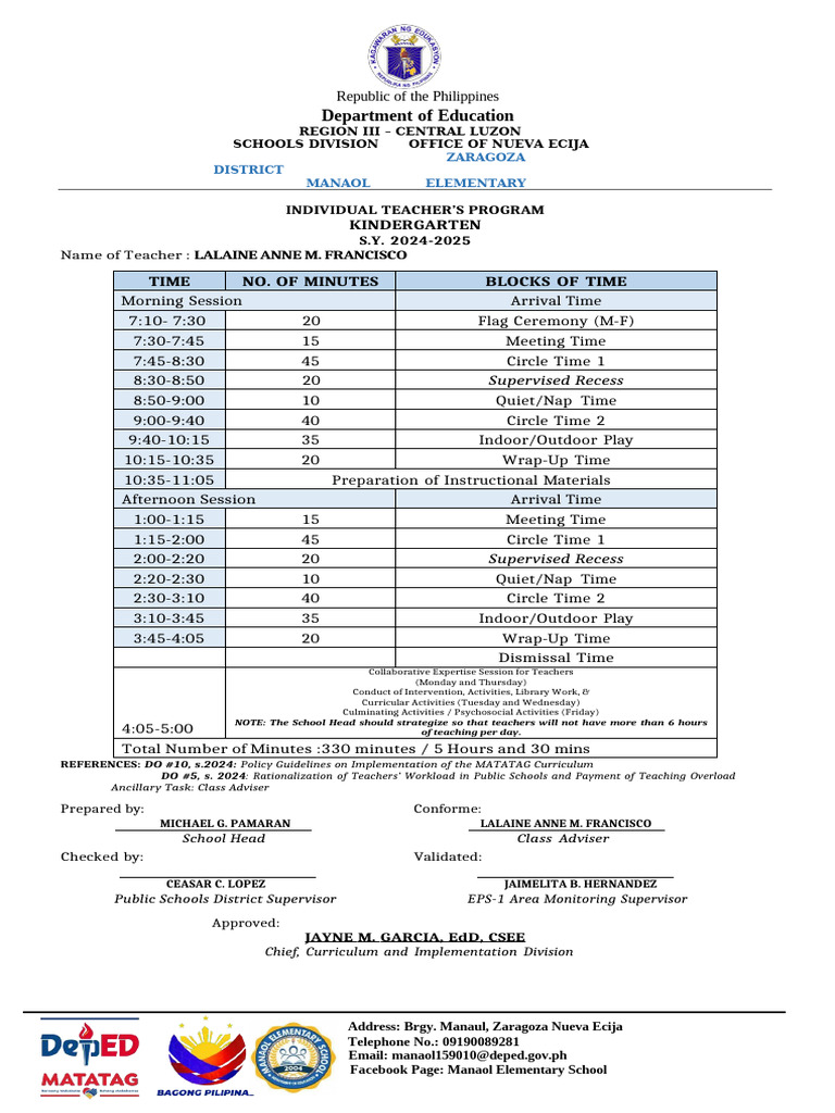2024-2025-MANAOL-ELEMENTARY-TEACHERS-PROGRAM-FINAL-VERSION | PDF