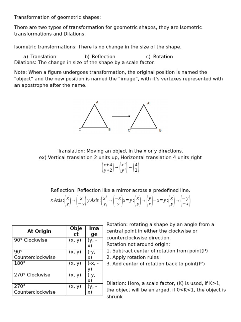 Geometric Shape Transformations Explained | PDF
