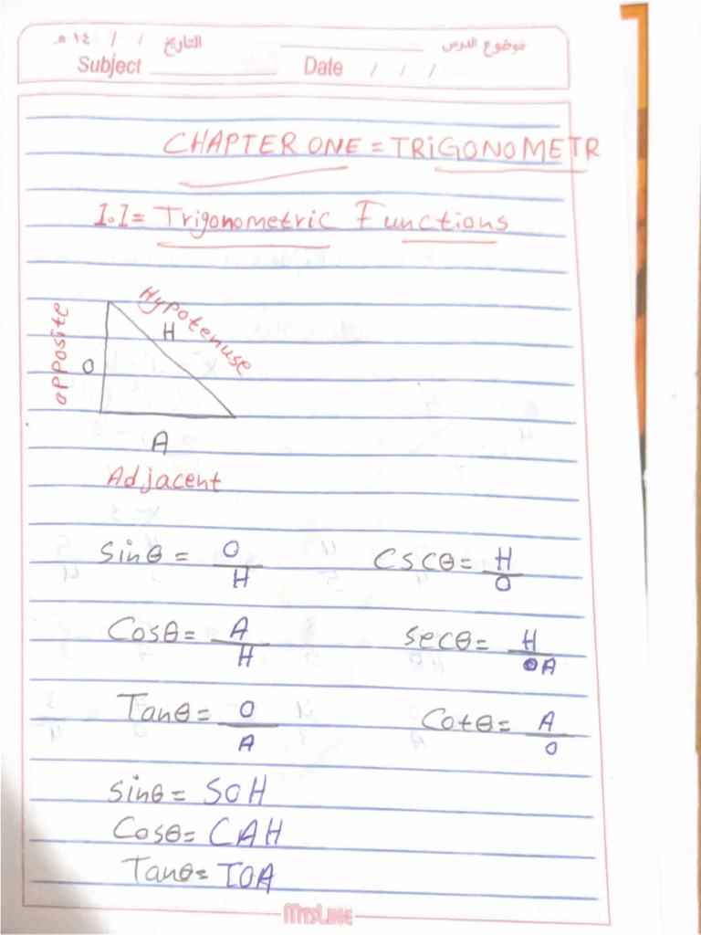 Maths CHAPTER ONE Trignometry-1 | PDF