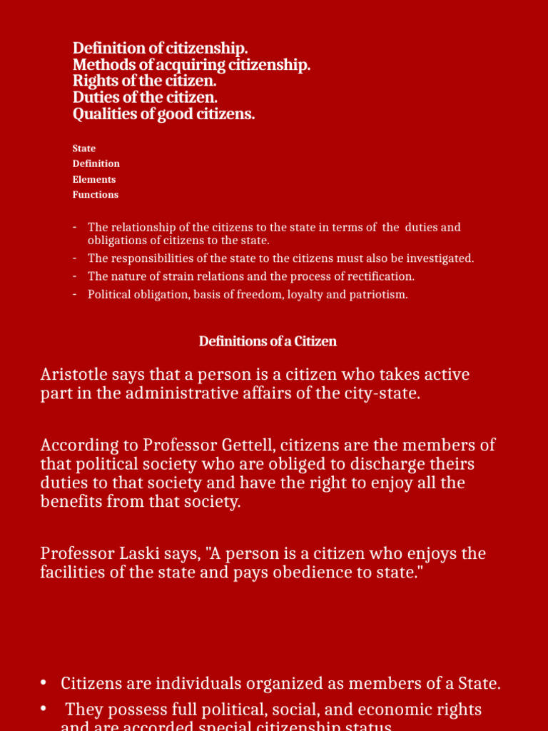 Definition of Citizenship | PDF | Naturalization | Citizenship