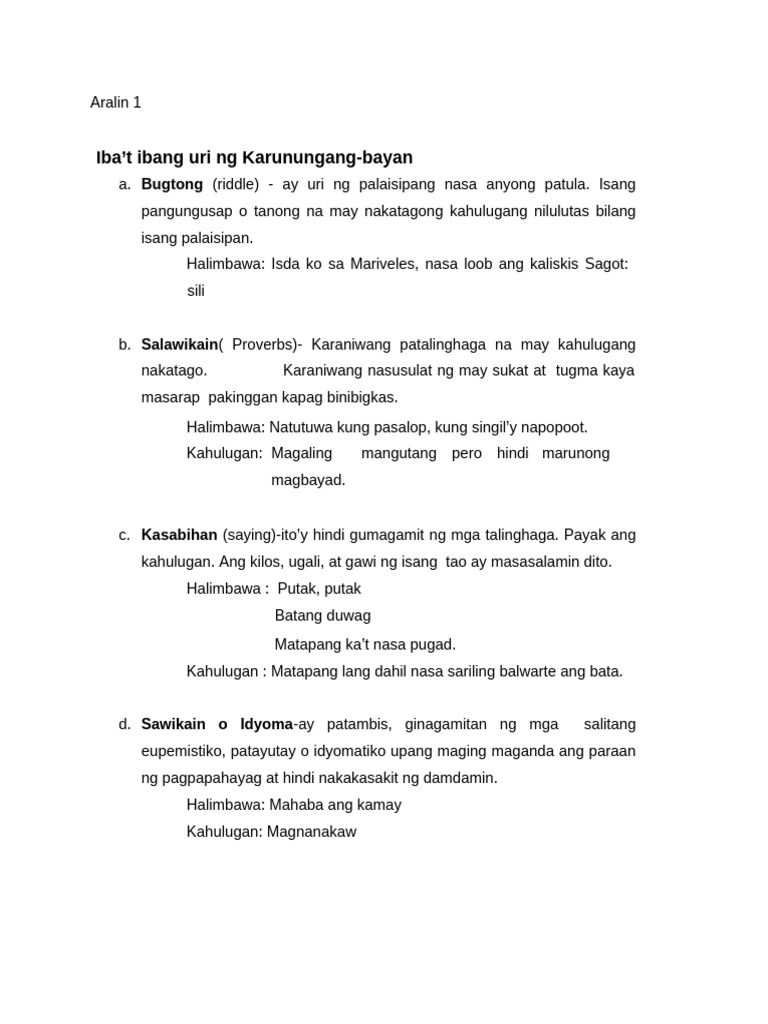 Aralin 1 | PDF