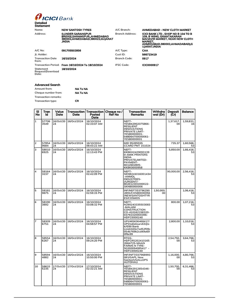 Detailed Statement | PDF | Payments | Personal Finance