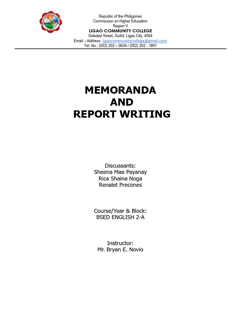 Memoranda and Report Writing | PDF | Memorandum | Information